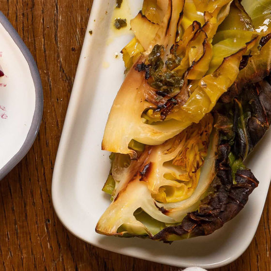 Mike Maloney Country Butchers And Bakers Ltd Charred Hispi Cabbage With Garden Herb Butter 400g